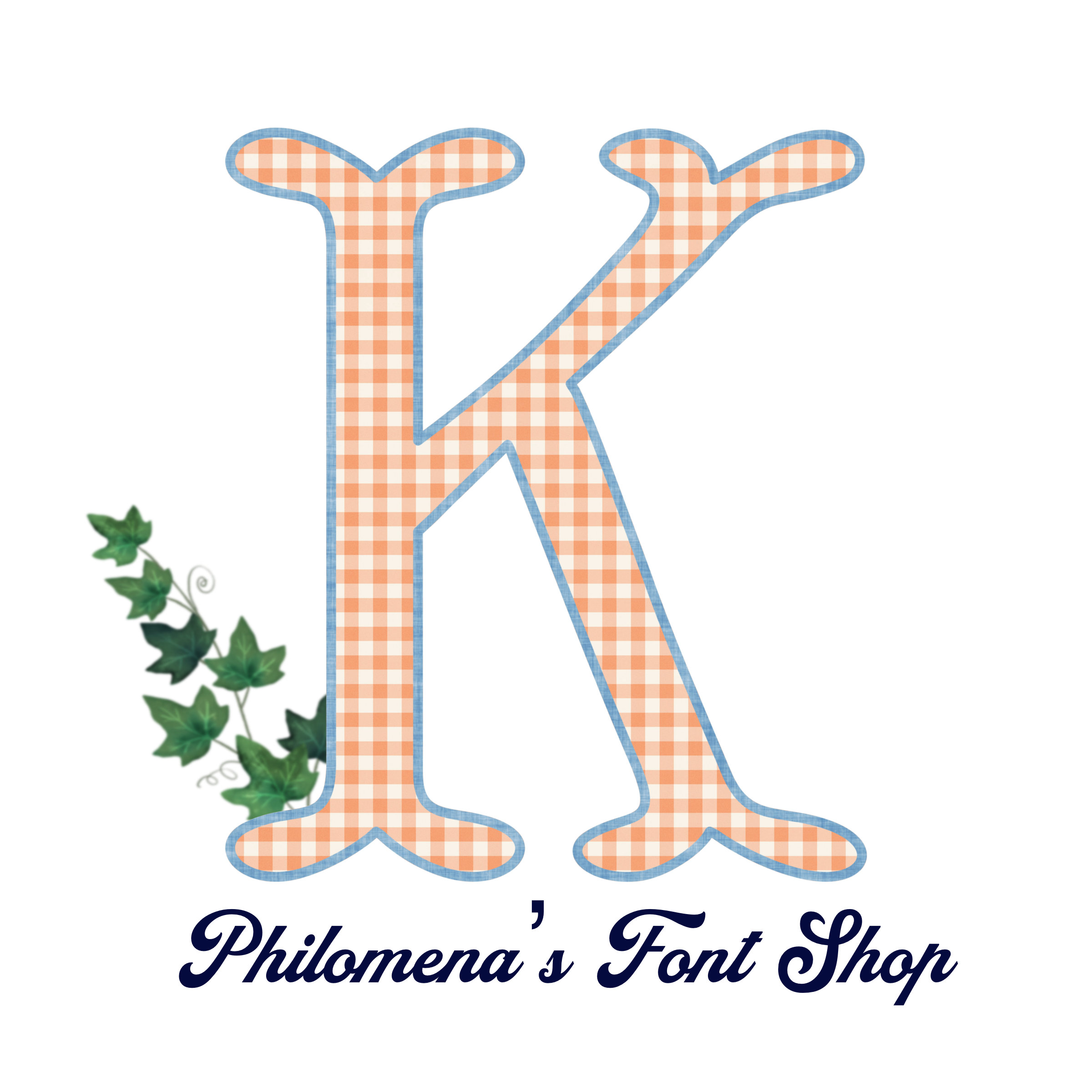Monogram Letters, Fishtail Font, Alphabet, Initials, PNG, Preppy Stuff ...