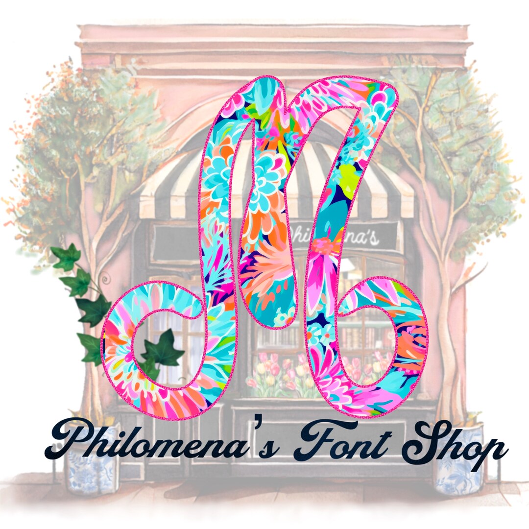 Monogram Font, Script Letters, Alphabet, Initials, PNG, Preppy Stuff, Coconut Girl, Lilly ...