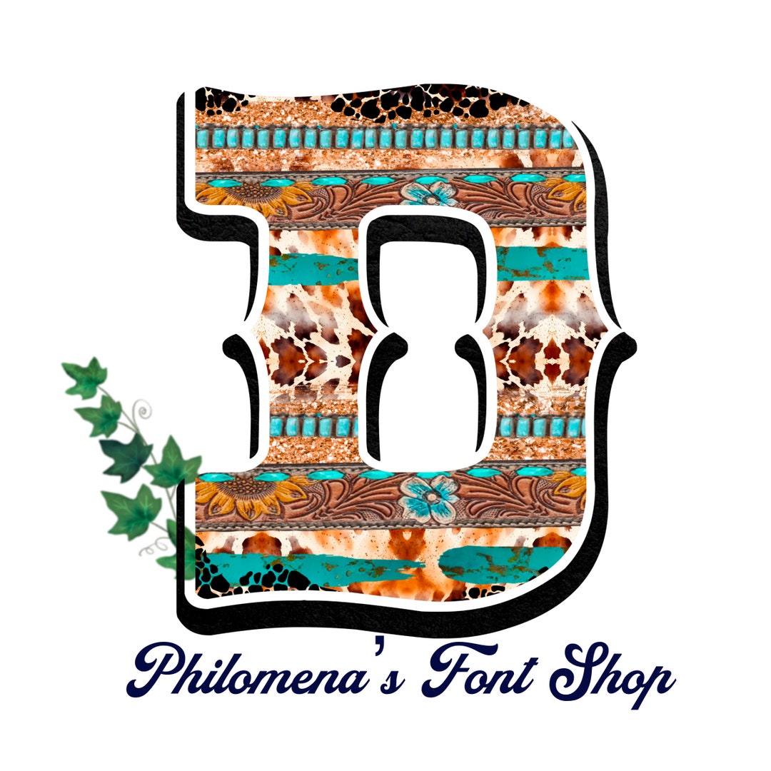 Western Font, Letters, PNG Alphabet, Sublimation, Coastal Cowgirl ...