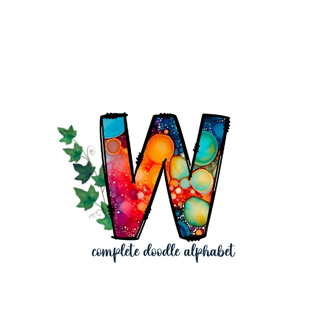 Doodle Letters, Doodle Alphabet, Font, PNG, Clipart, Sublimation ...