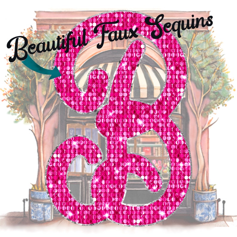 Monogram Font, Script Letters, Alphabet, Initials, PNG, Glitter Sequins, Preppy Stuff ...