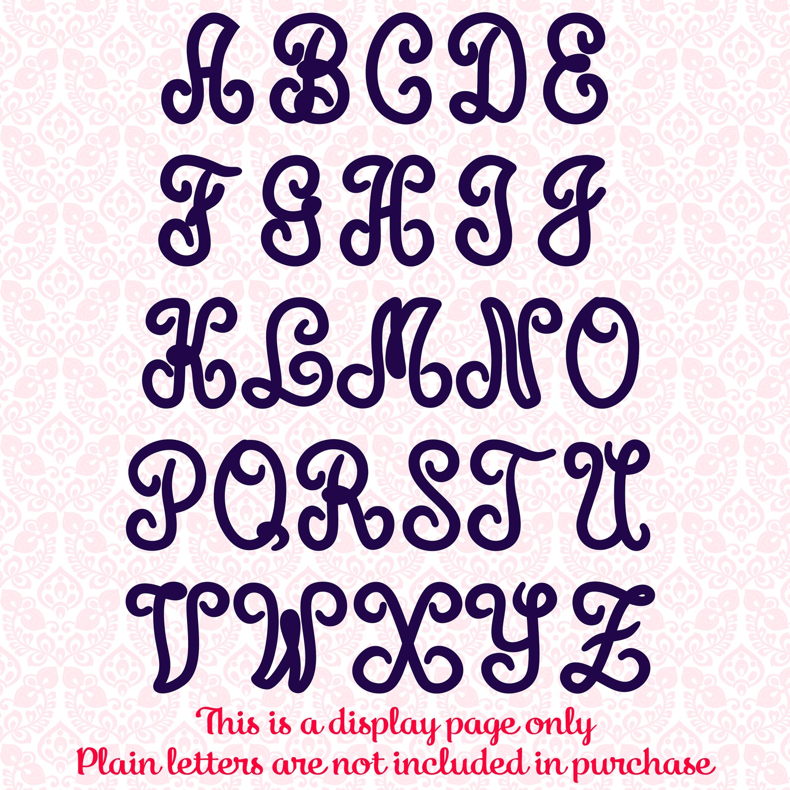 Monogram Font, Script Letters, Alphabet, Initials, PNG, Preppy Stuff ...
