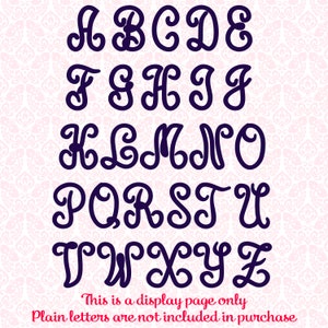 Monogram Font, Script Letters, Alphabet, Initials, PNG, Preppy Stuff, Interlocking, Strawberries ...