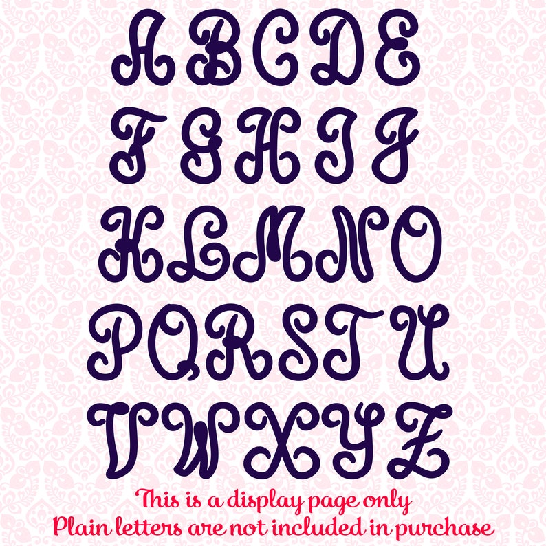 Monogram Font, Script Letters, Alphabet, Initials, PNG, Preppy Stuff ...