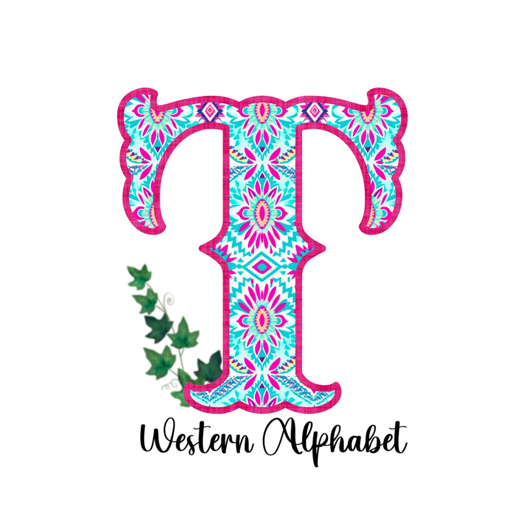 Western Font, Western Letters, PNG Alphabet, Sublimation, Cowgirl ...