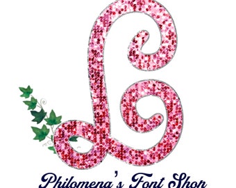 Monogram Font, Script Letters, Alphabet, Initials, PNG, Preppy Stuff ...