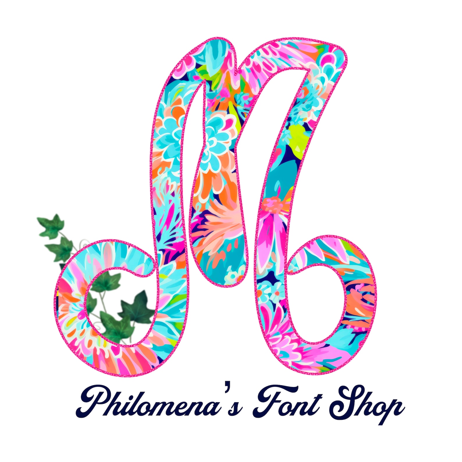 Monogram Font, Script Letters, Alphabet, Initials, PNG, Preppy Stuff ...