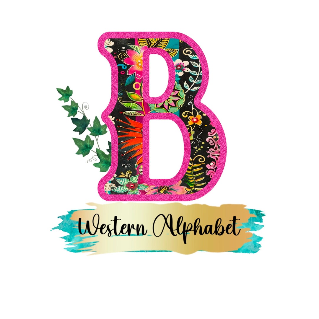 Western Font, Letters, PNG Alphabet, Sublimation, Cowgirl, Rustic ...