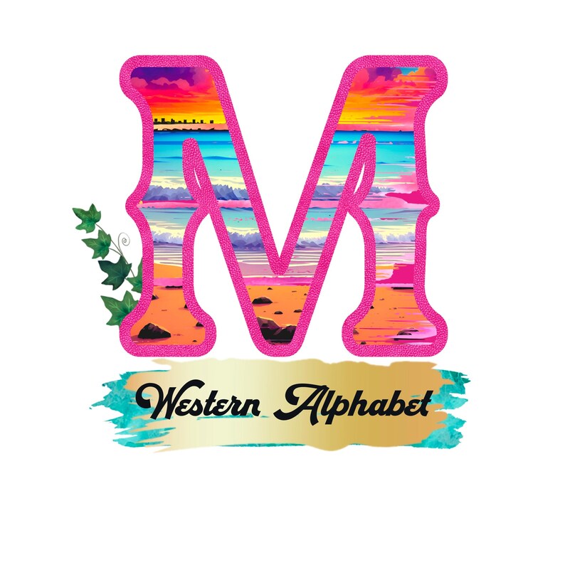 Western Font, Letters, PNG Alphabet, Sublimation, Coastal Cowgirl ...