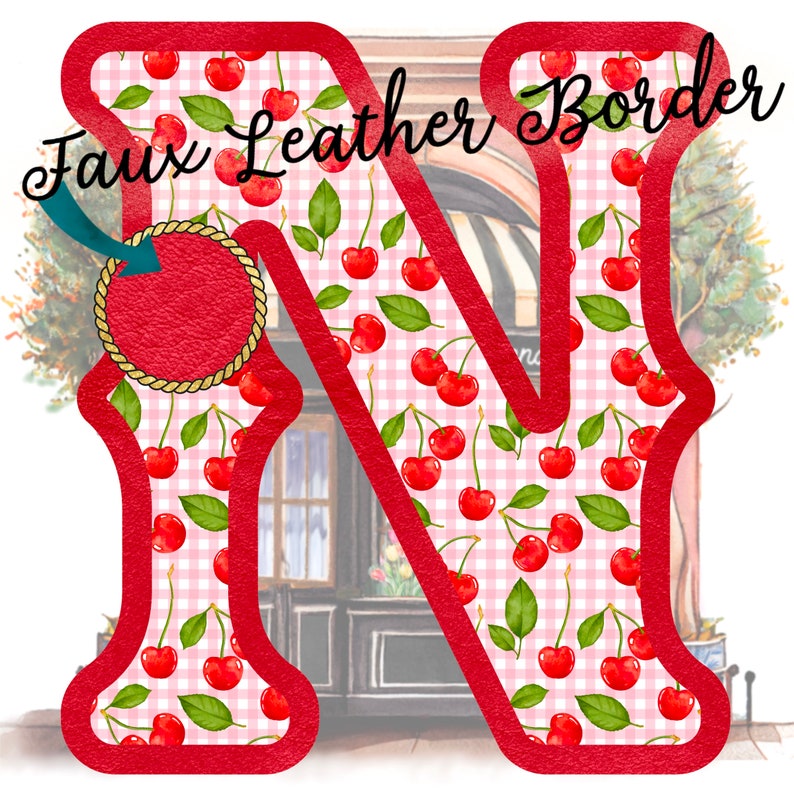 Western Font, Letters, PNG Alphabet, Gingham,pink Plaid,faux Leather ...