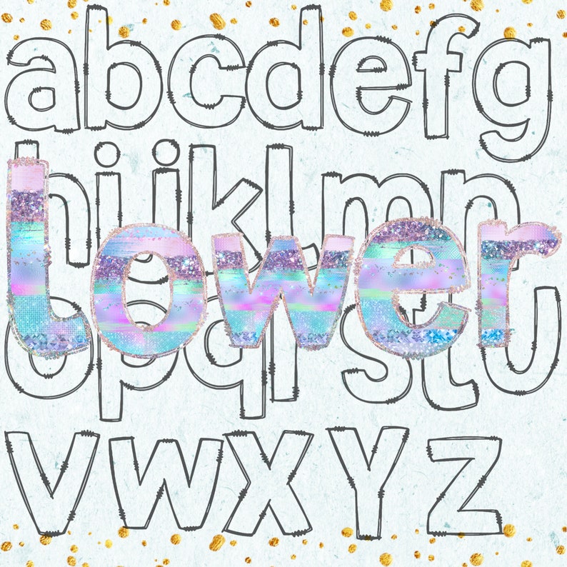 Doodle Letters, Doodle Alphabet, Font, PNG, Clipart, Sublimation ...