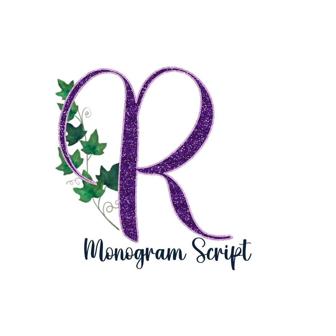 Monogram Letters, Monogram Font, Script Font,png, Sublimation, Clipart ...