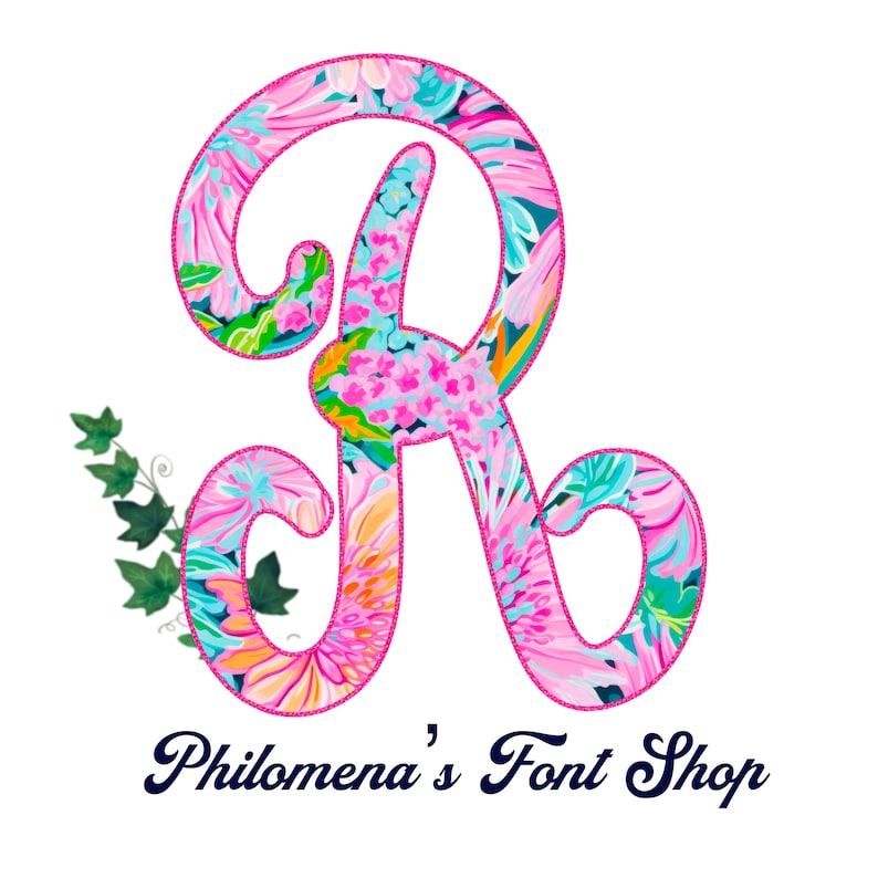 Monogram Font, Script Letters, Alphabet, Initials, PNG, Preppy Stuff ...