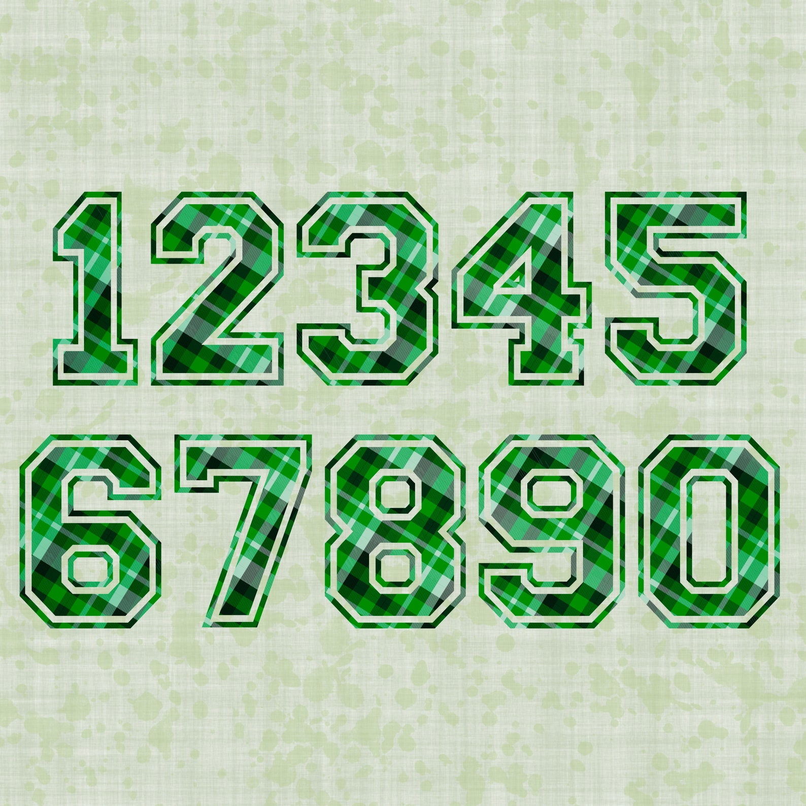 Green Plaid Letterman Varsity Font, Sorority Letters, St Patricks Day ...