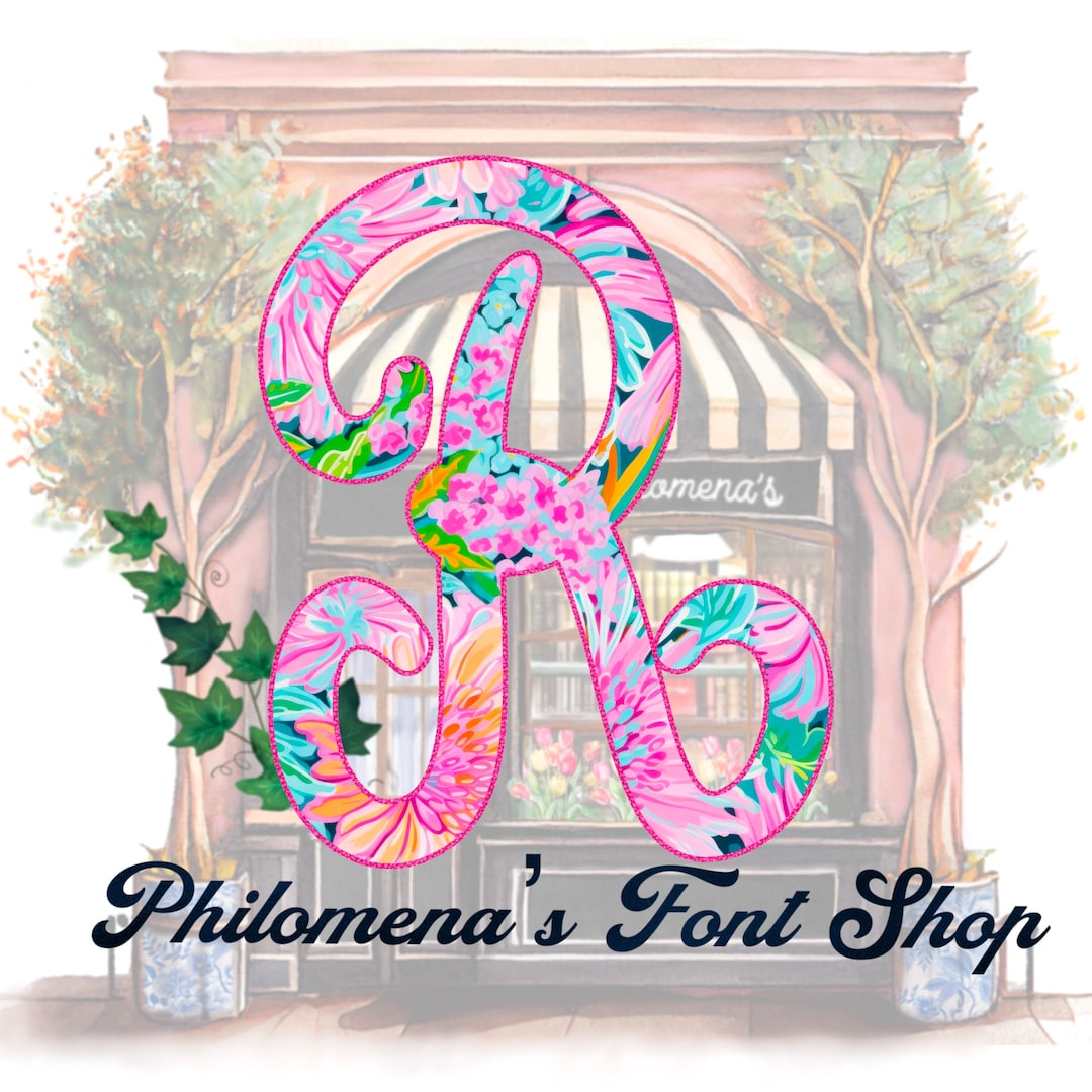 Monogram Font, Script Letters, Alphabet, Initials, PNG, Preppy Stuff ...