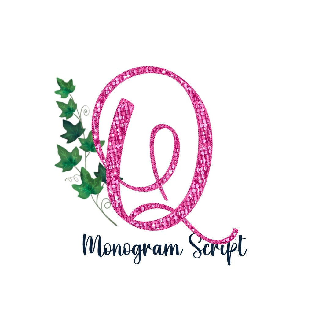 Monogram Letters, Monogram Font, Script Font,png, Sublimation, Clipart ...