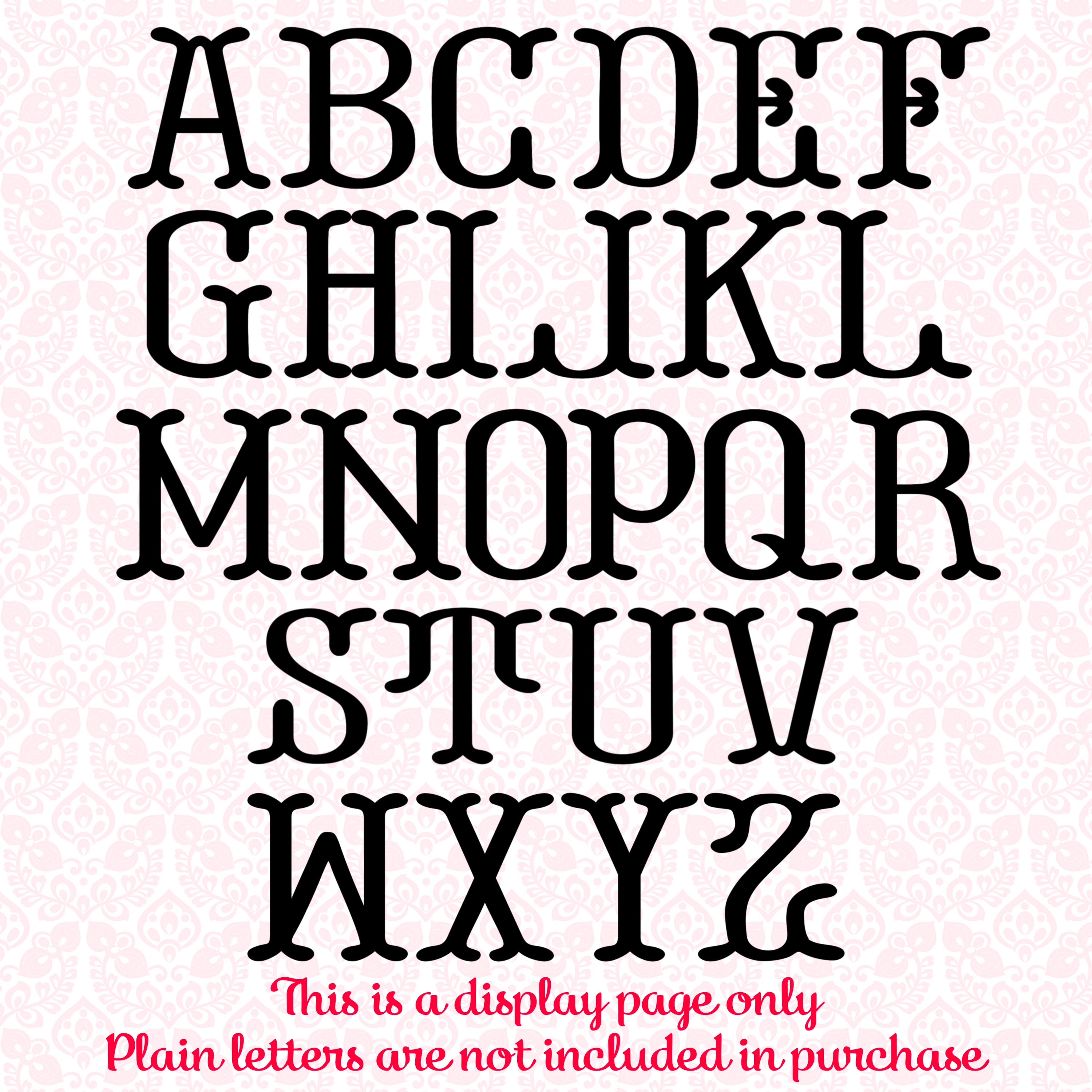 Monogram Letters, Fishtail Font, Alphabet, Initials, PNG, Preppy Stuff ...