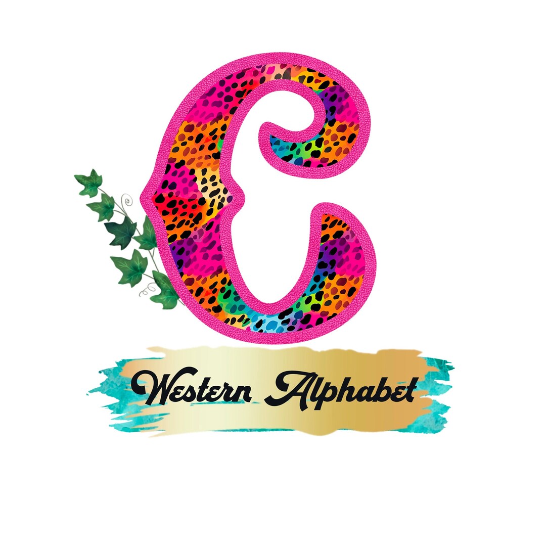 Western Font, Letters, PNG Alphabet, Sublimation, Cowgirl, Preppy Stuff ...