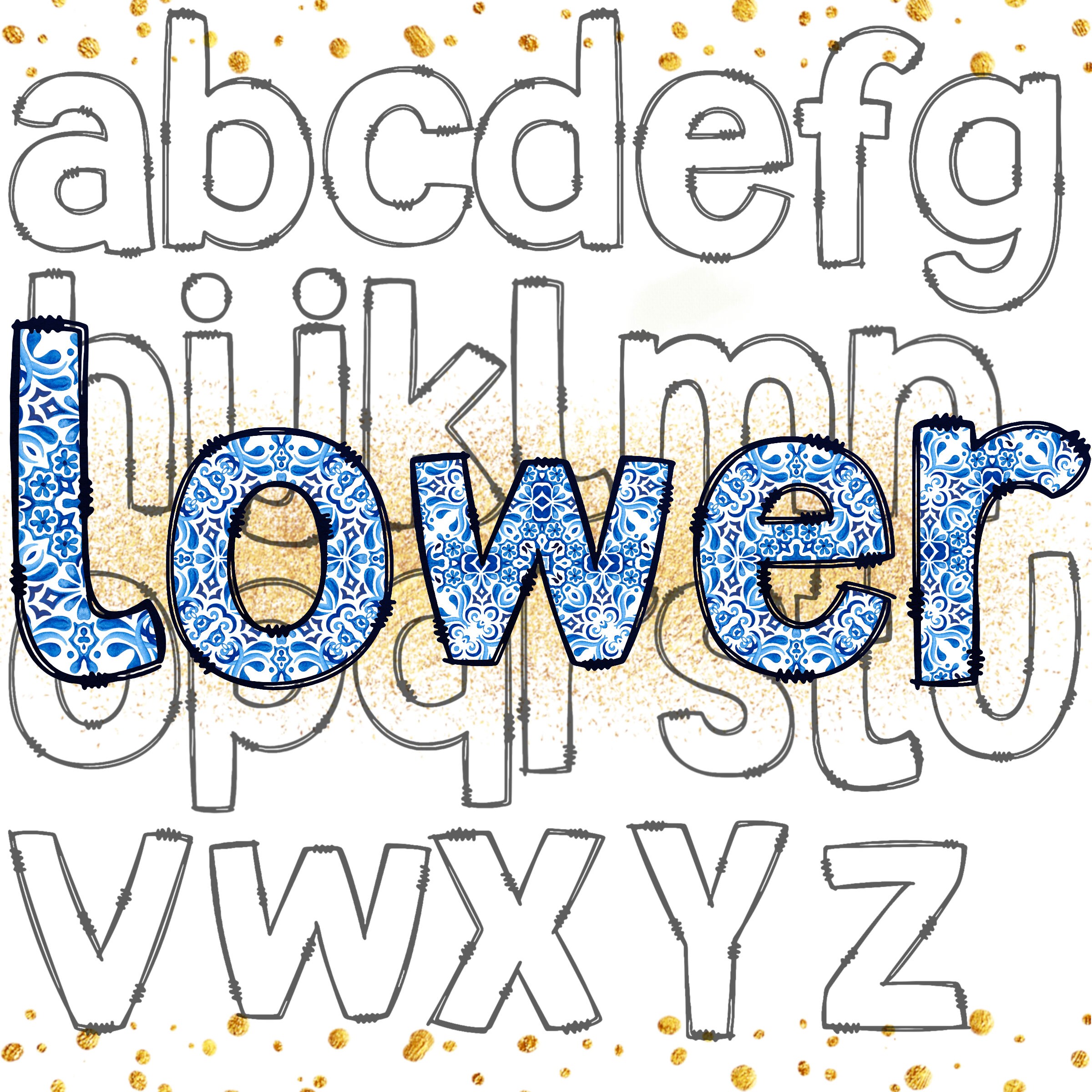 Doodle Letters, Doodle Alphabet, Sublimation, PNG, Clipart, Italy ...