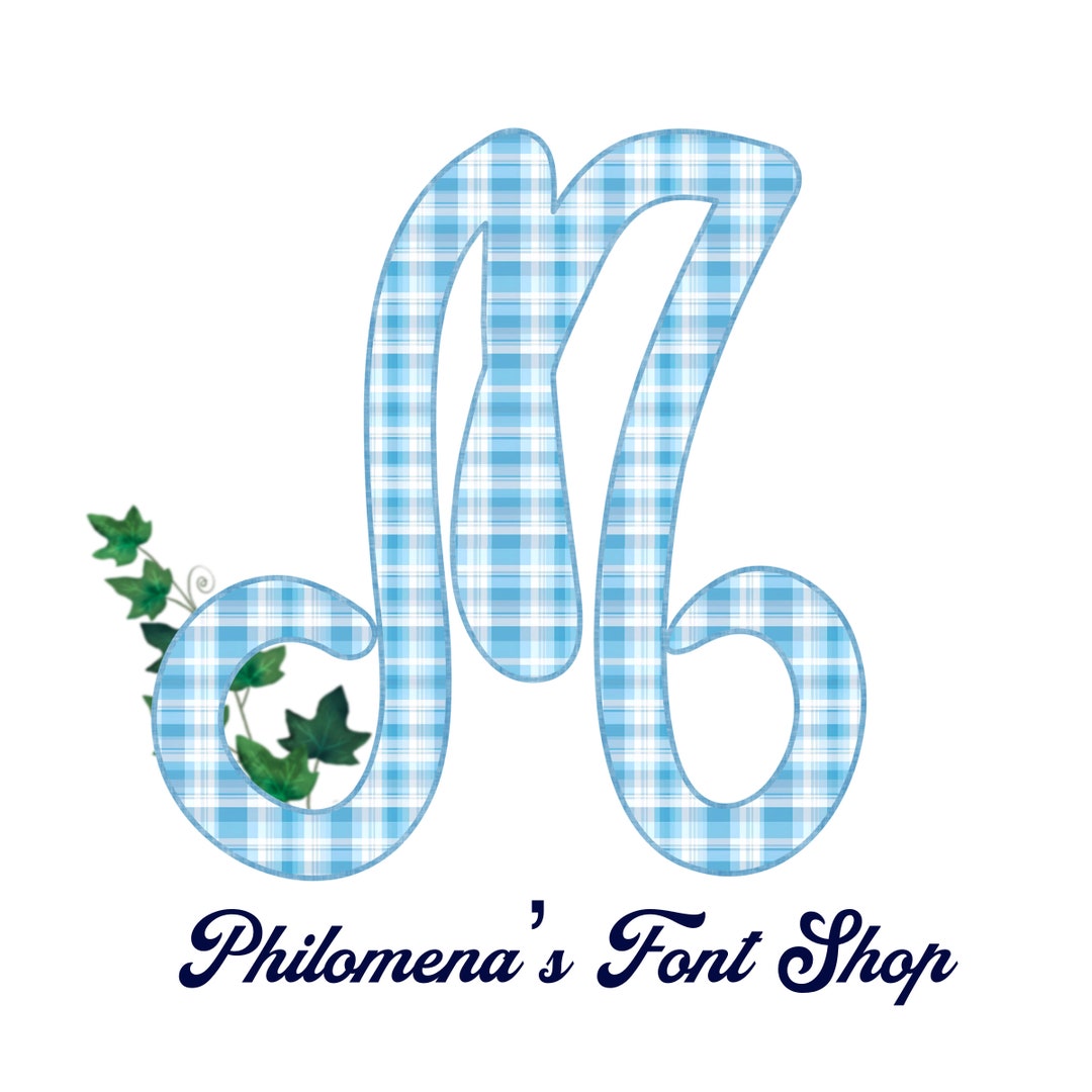 Monogram Font, Script Letters, Alphabet, Initials, PNG, Preppy Stuff ...