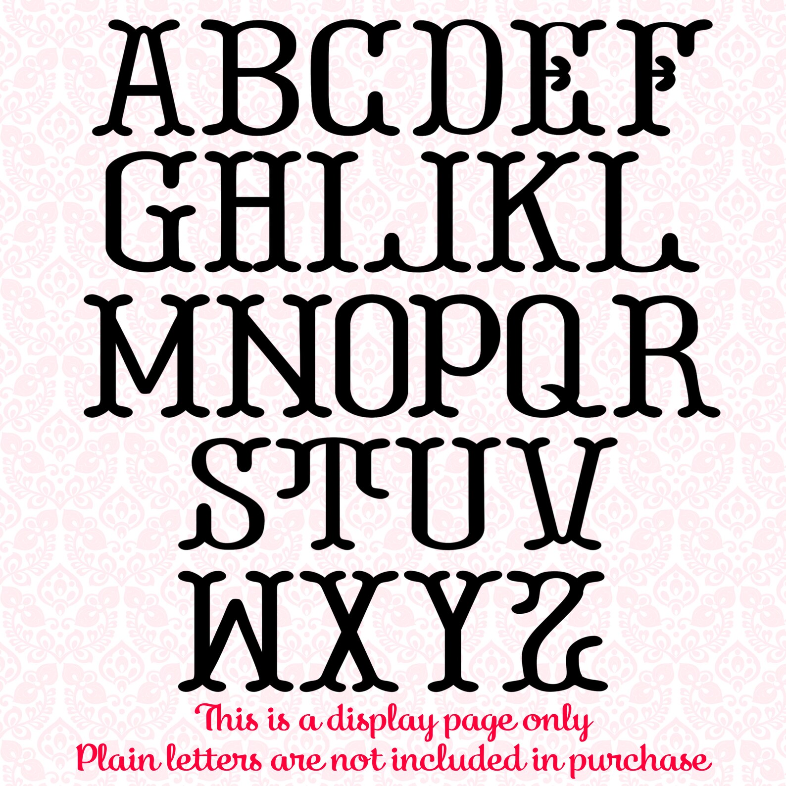 Monogram Letters, Fishtail Font, Alphabet, Initials, PNG, Preppy Stuff ...