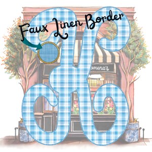 Monogram Font, Script Letters, Alphabet, Initials, PNG, Preppy Stuff, Interlocking, Plaid - Etsy