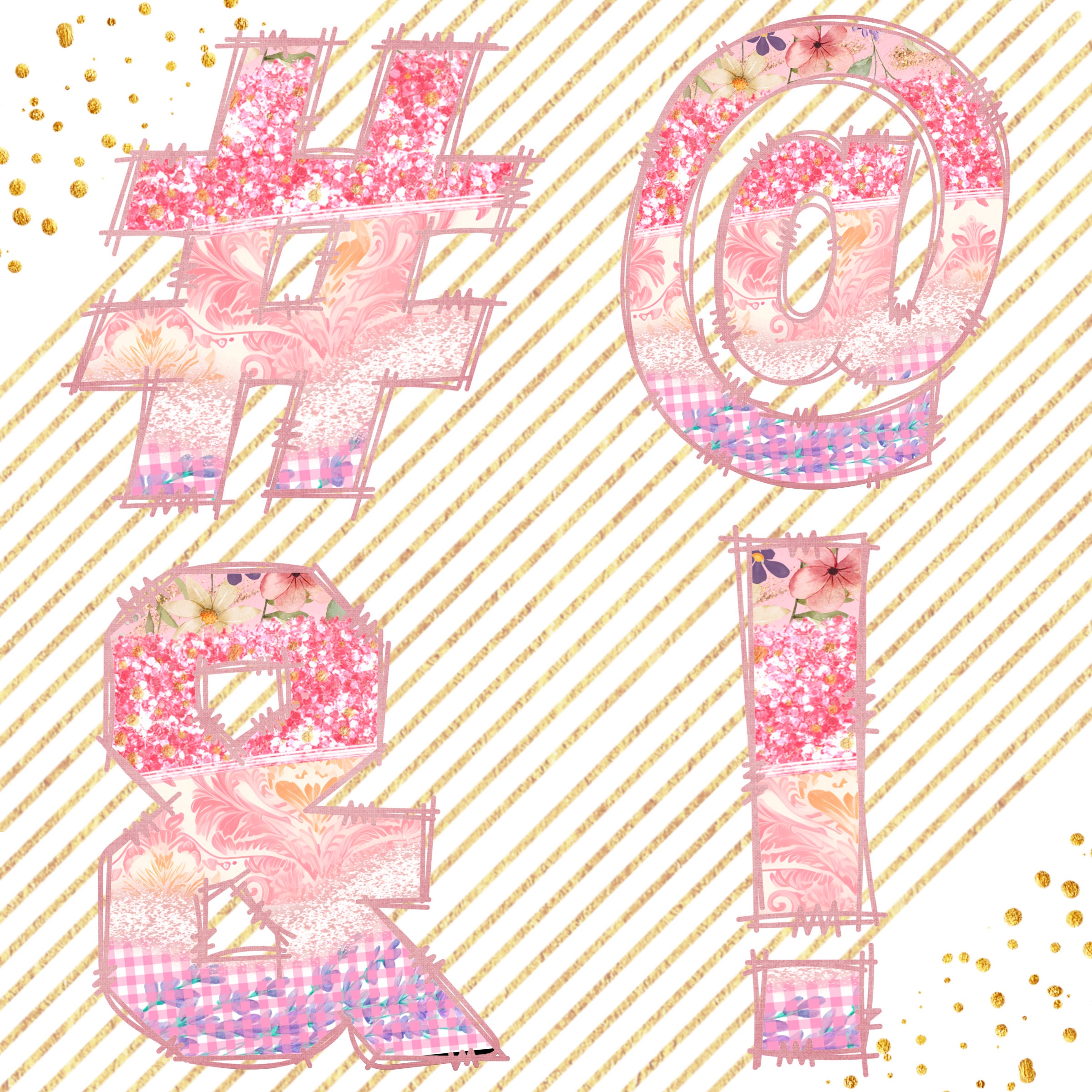 Doodle Letters, Alphabet, Font, Sublimation, PNG, Clipart, Wildflowers ...