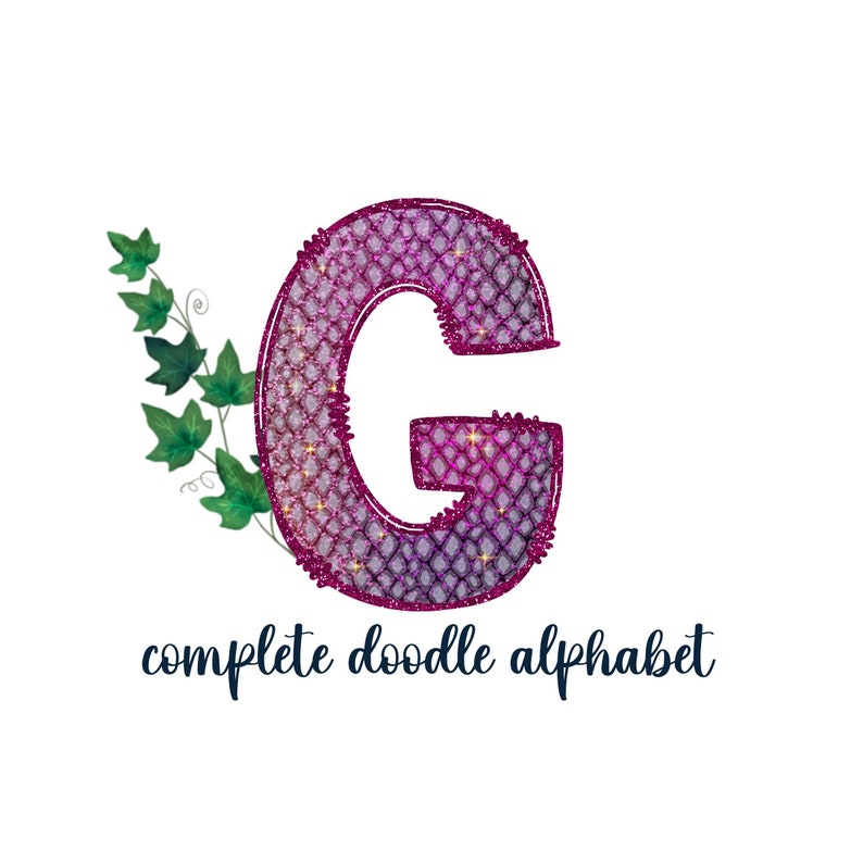 Doodle Letters, Alphabet, Font, PNG, Sublimation, Clipart, Mermaid ...
