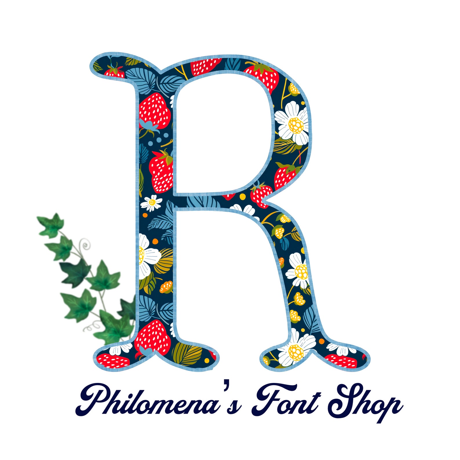Monogram Letters, Fishtail Font, Alphabet, Initials, PNG, Preppy Stuff ...