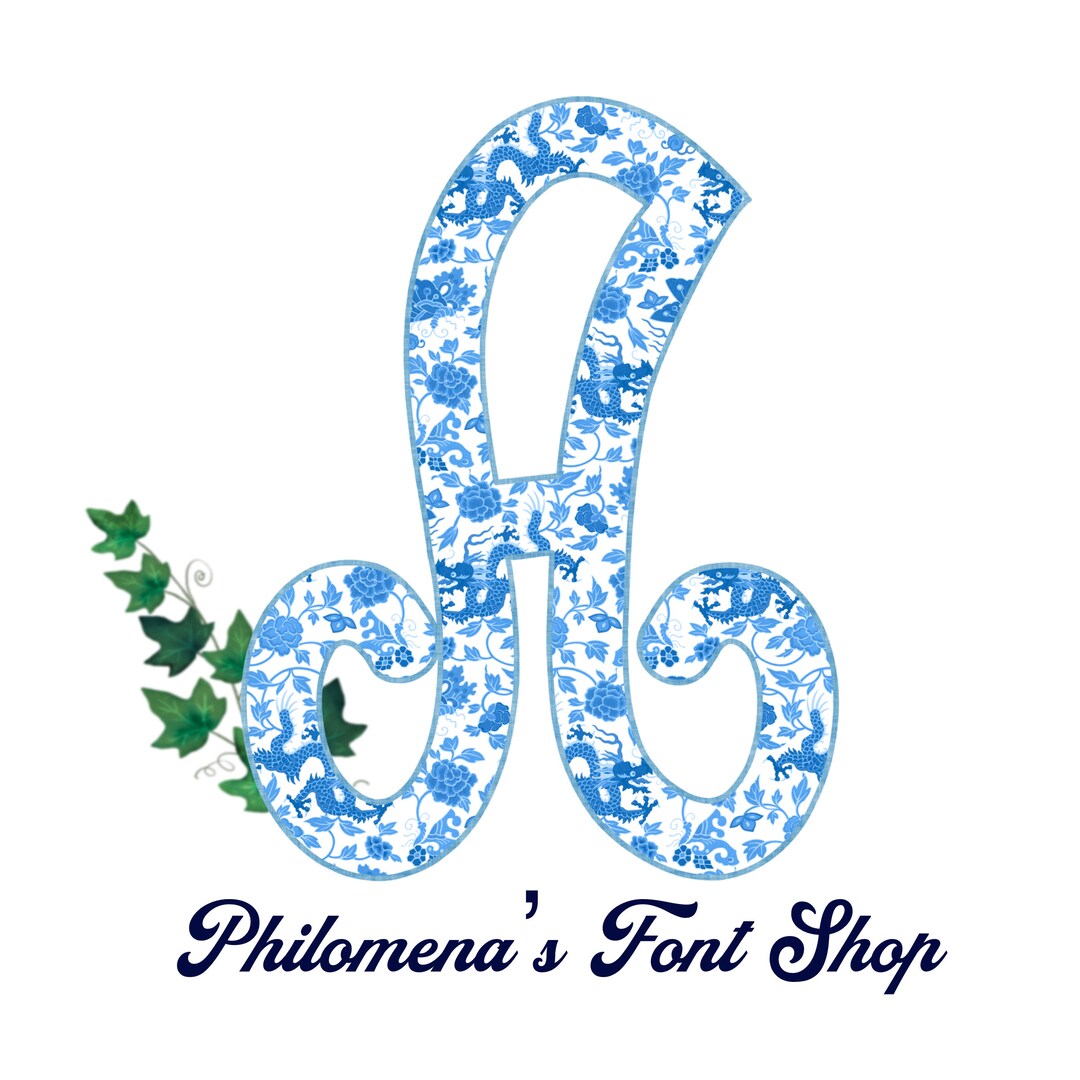 Monogram Font, Script Letters, Alphabet, Initials, PNG, Preppy Stuff ...