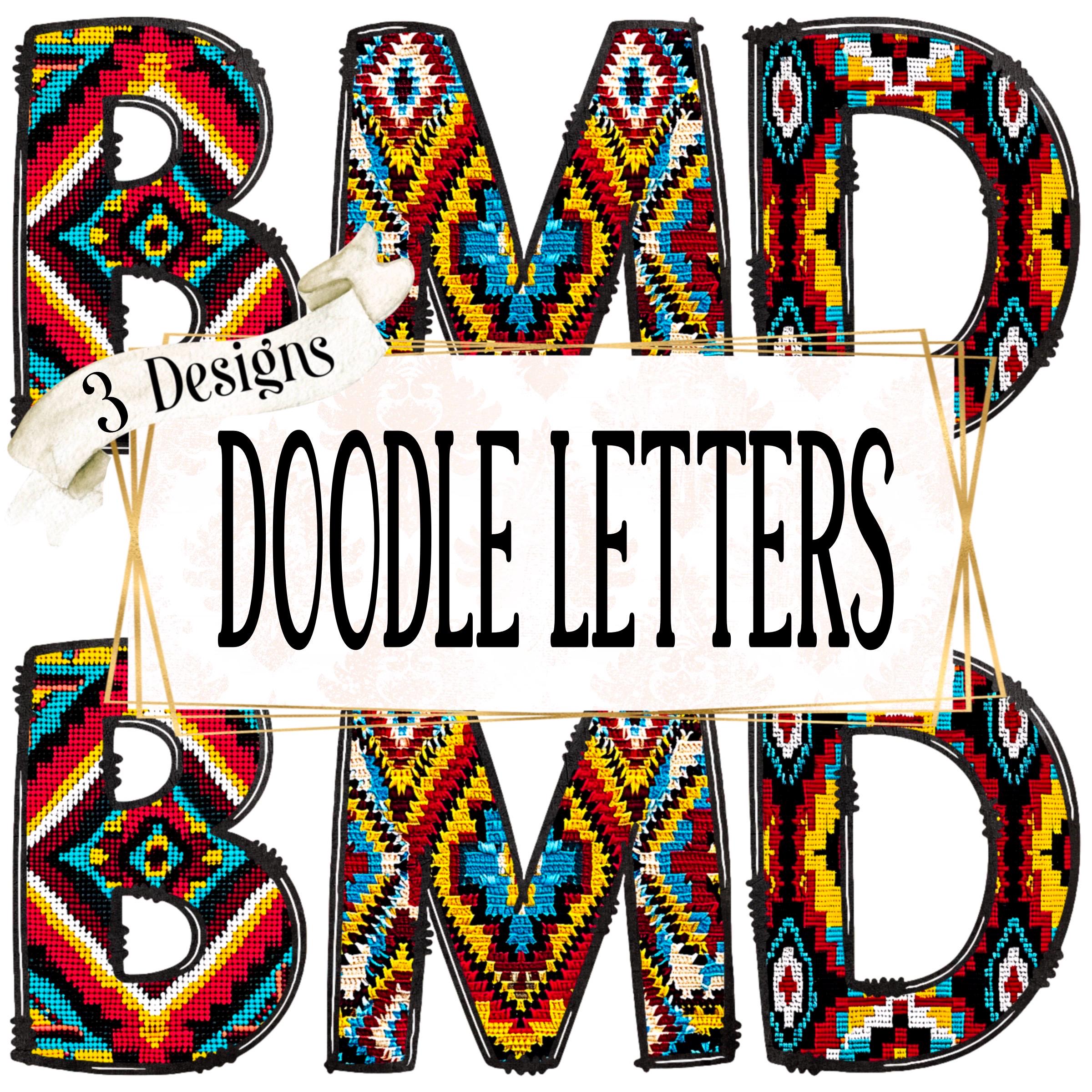 Doodle Letters, Doodle Alphabet, Font, PNG, Clipart, Sublimation ...