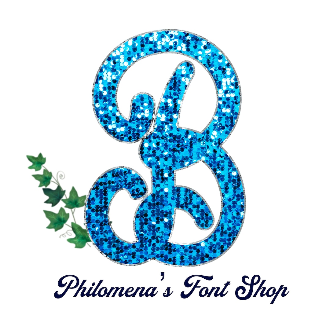 Monogram Font, Script Letters, Alphabet, Initials, PNG, Glitter Sequins ...