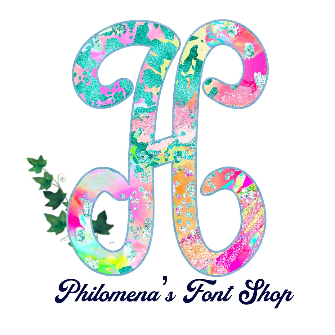 Monogram Font, Script Letters, Alphabet, Initials, PNG, Preppy Stuff ...