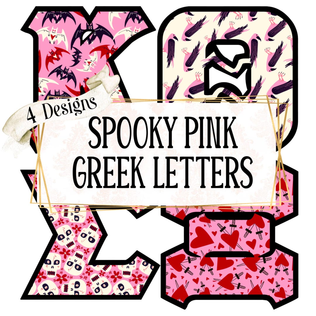 Halloween Goth Greek Letters, Sorority Letters, Font, Sublimation, PNG ...