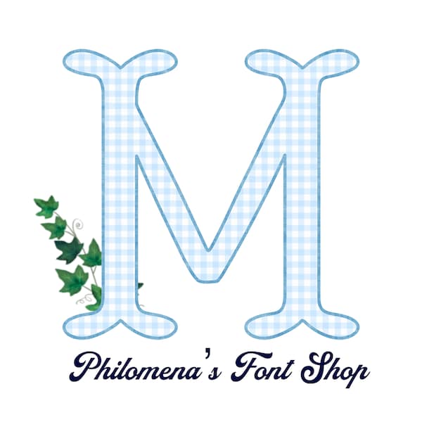 Fishtail Embroidery Font - Etsy
