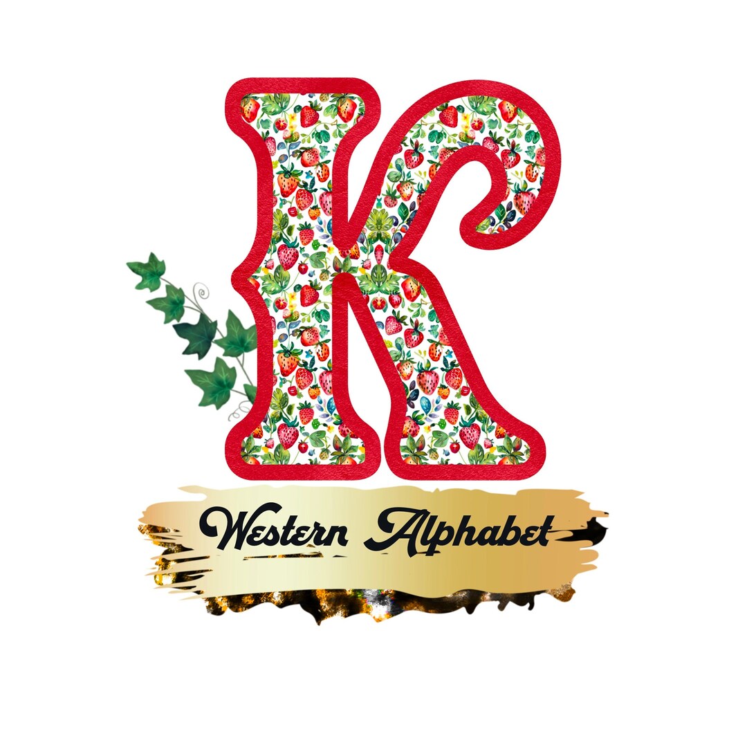 Western Font, Letters, PNG Alphabet,coquette Cowgirl,strawberry Print ...