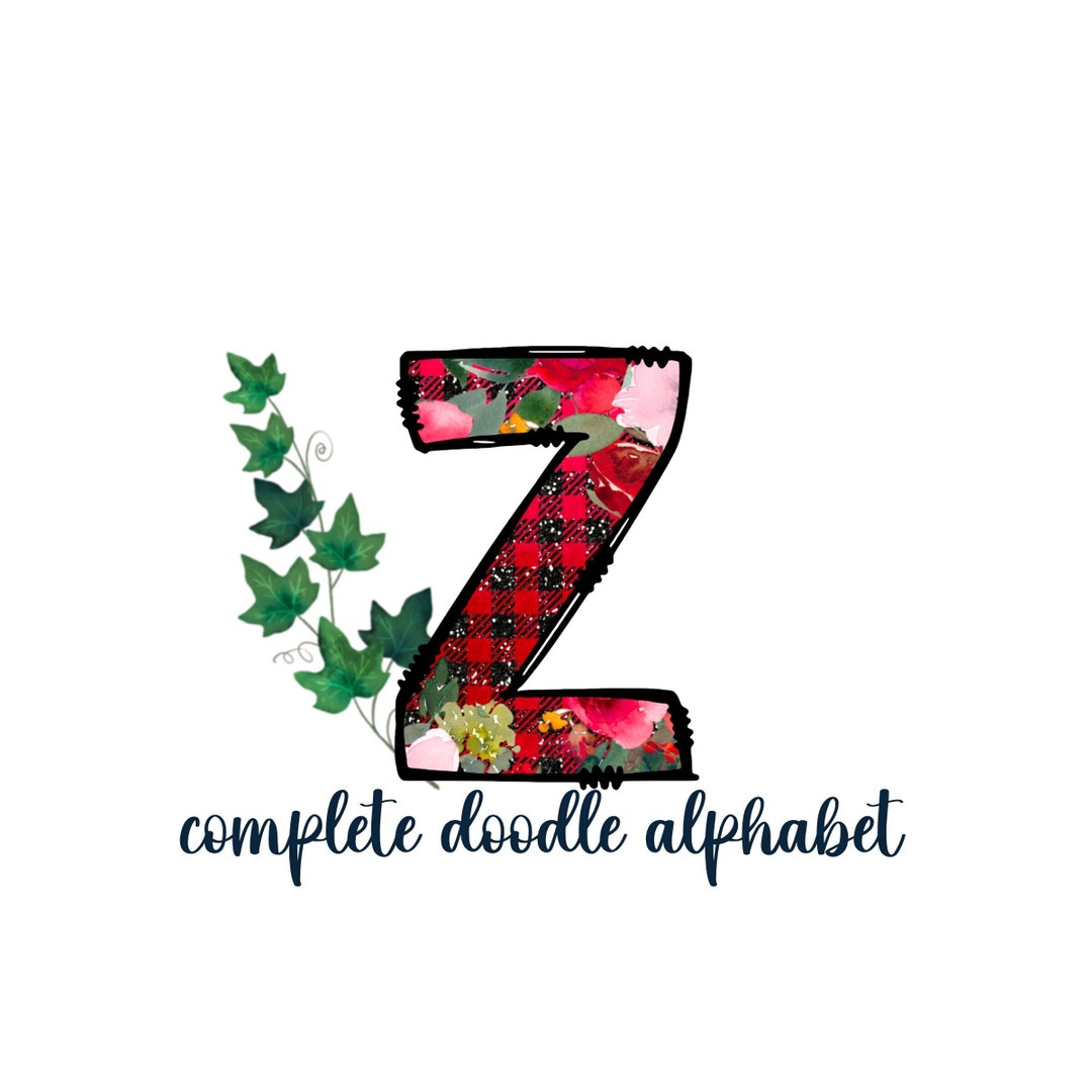 Doodle Letters, Doodle Alphabet, Font, PNG, Clipart, Sublimation, Red ...