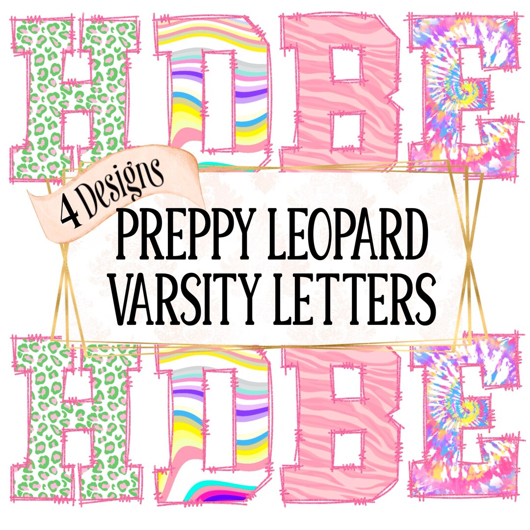 Varsity Doodle Letters, Alphabet, Font, Sublimation, PNG, Clipart ...