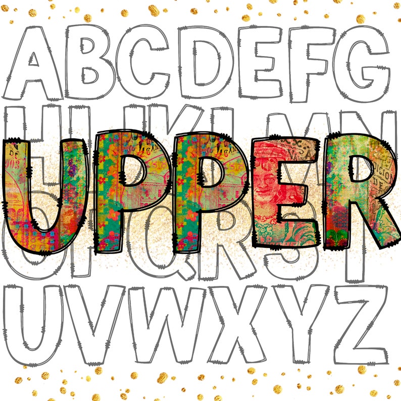 Doodle Letters, Doodle Alphabet, Font, PNG, Clipart, Sublimation ...