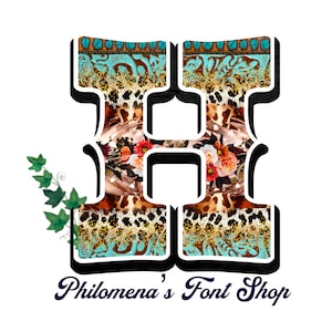 Western Font, Letters, PNG Alphabet, Sublimation, Coastal Cowgirl ...