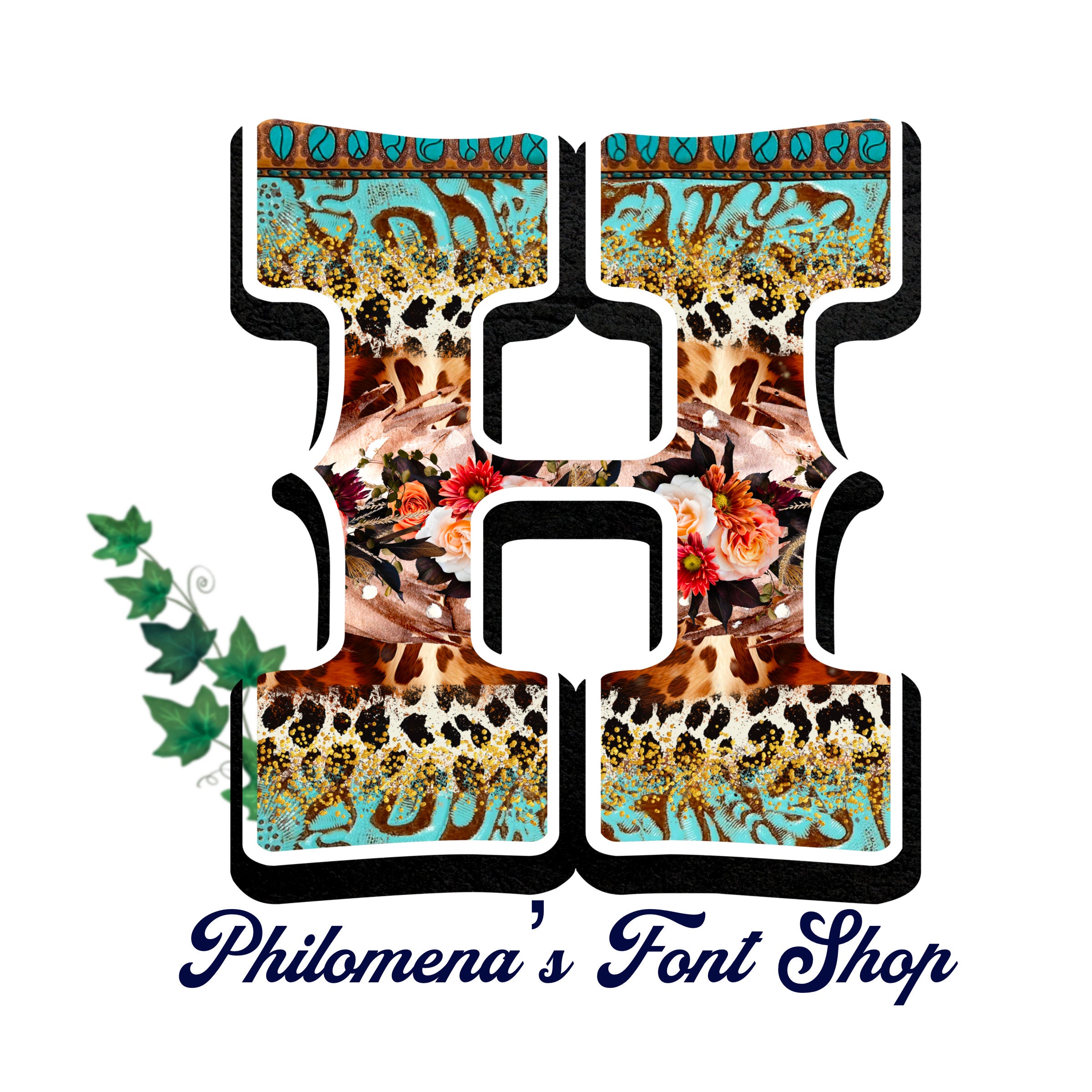 Western Font, Letters, PNG Alphabet, Sublimation, Coastal Cowgirl ...