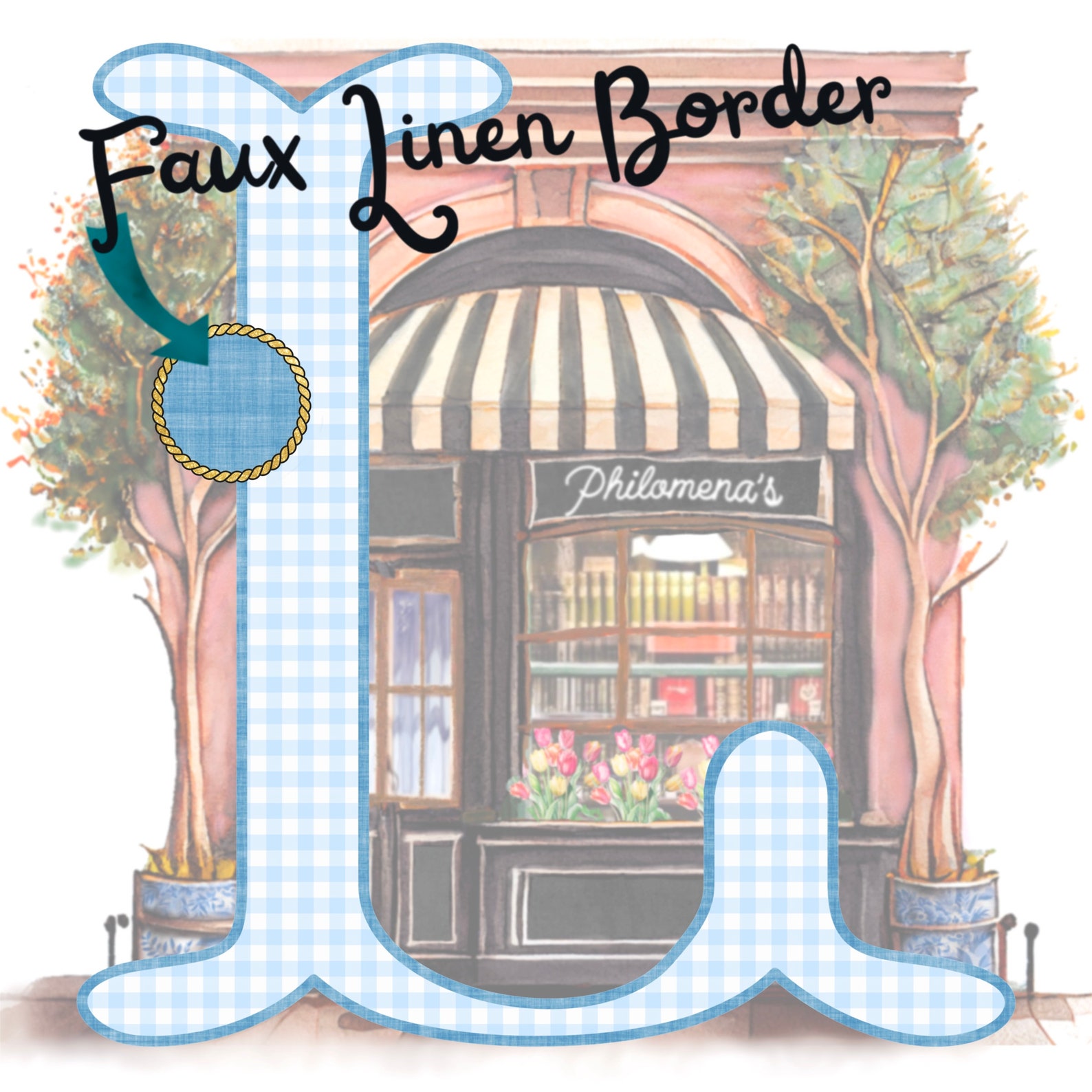 Gingham Plaid Monogram Letters, Fishtail Font, Alphabet, Initials, PNG ...