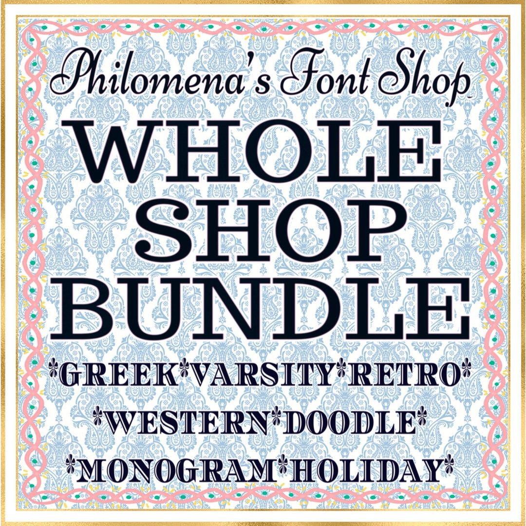 WHOLE SHOP Bundle, Greek Letters, Letterman Varsity, Monogram Font ...