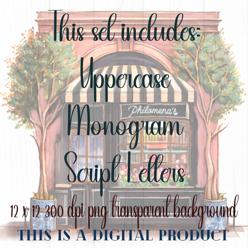 Monogram Letters, Monogram Font, Script Font,png, Sublimation, Clipart ...