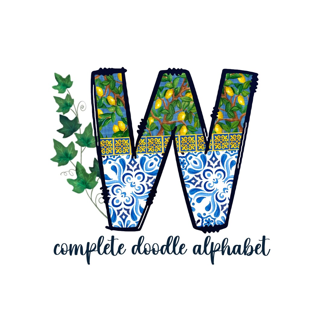 Doodle Letters, Doodle Alphabet, Sublimation, PNG, Clipart, Italy ...
