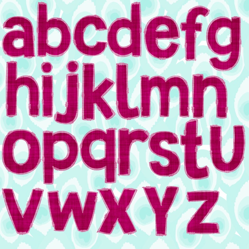 Doodle Letters, Alphabet, PNG, Clipart, Sublimation, Preppy, Pink, - Etsy