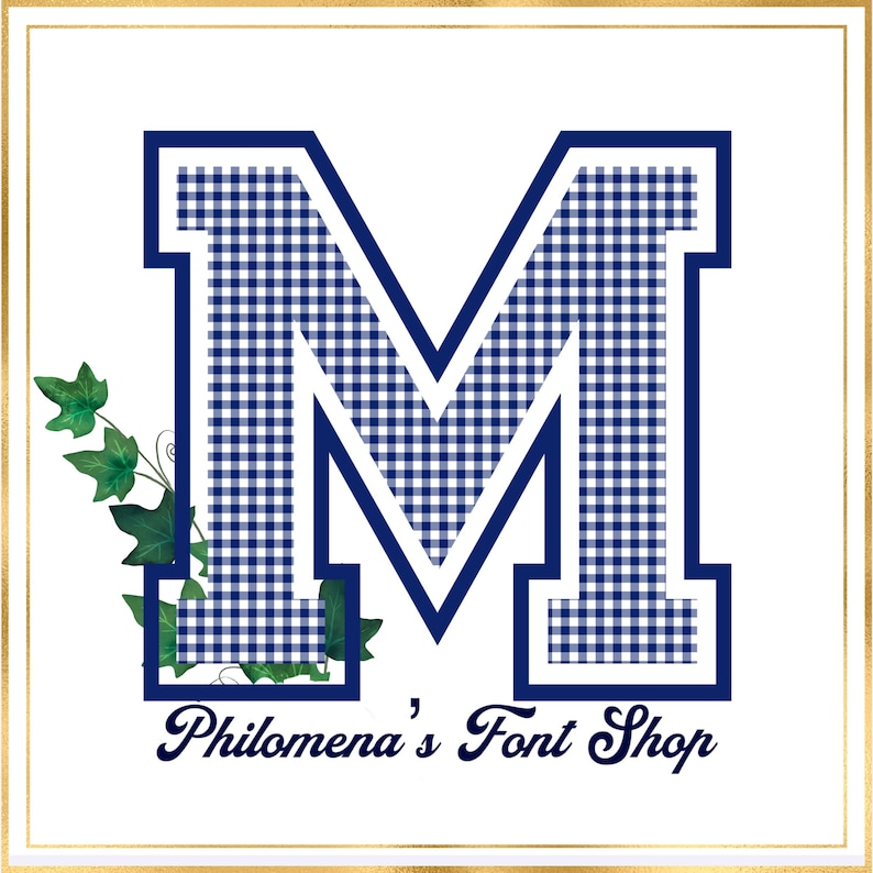 Gingham Letterman Varsity Letters Alphabet Font PNG Clipart College ...