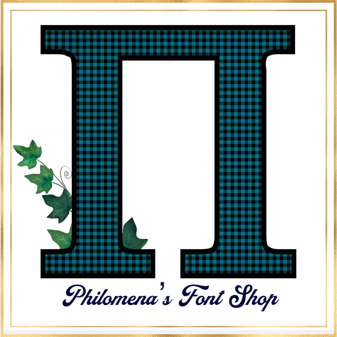 Gingham Greek Letters, Sorority Letters, Greek Font, Sublimation, PNG ...