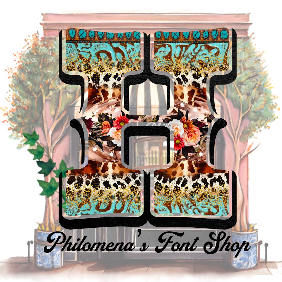 Western Font, Letters, PNG Alphabet, Sublimation, Coastal Cowgirl ...