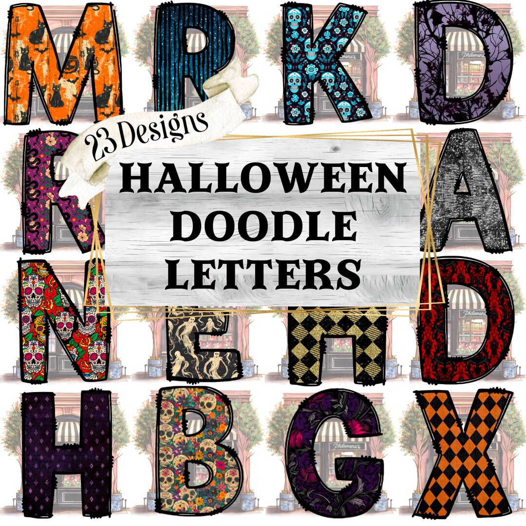 Halloween Letters, Doodle Font, Alphabet, Spooky Season, PNG, Clipart ...